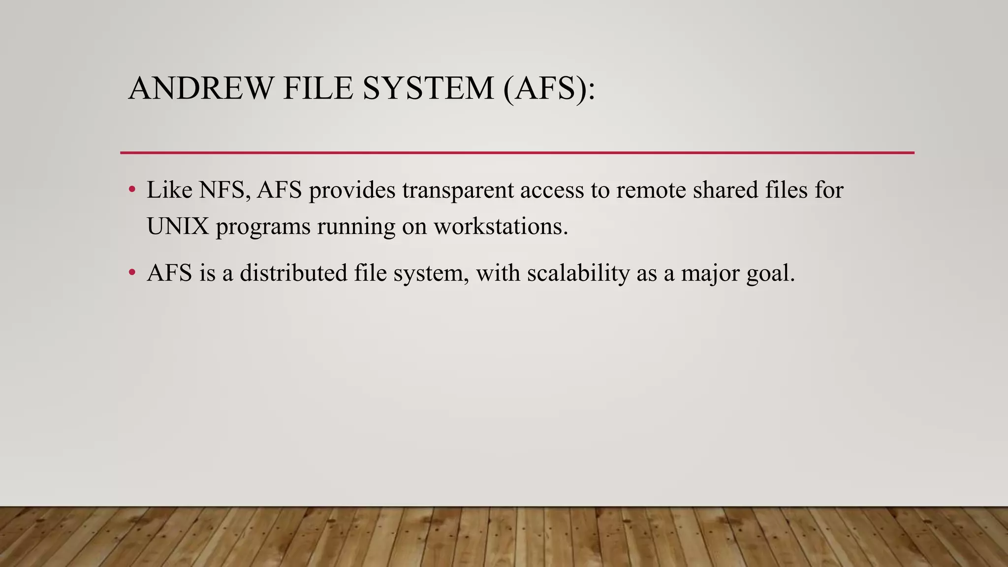 Andrew File System | PPTX
