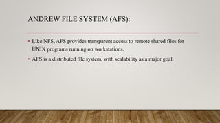 Andrew File System | PPTX