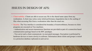 Andrew File System | PPTX