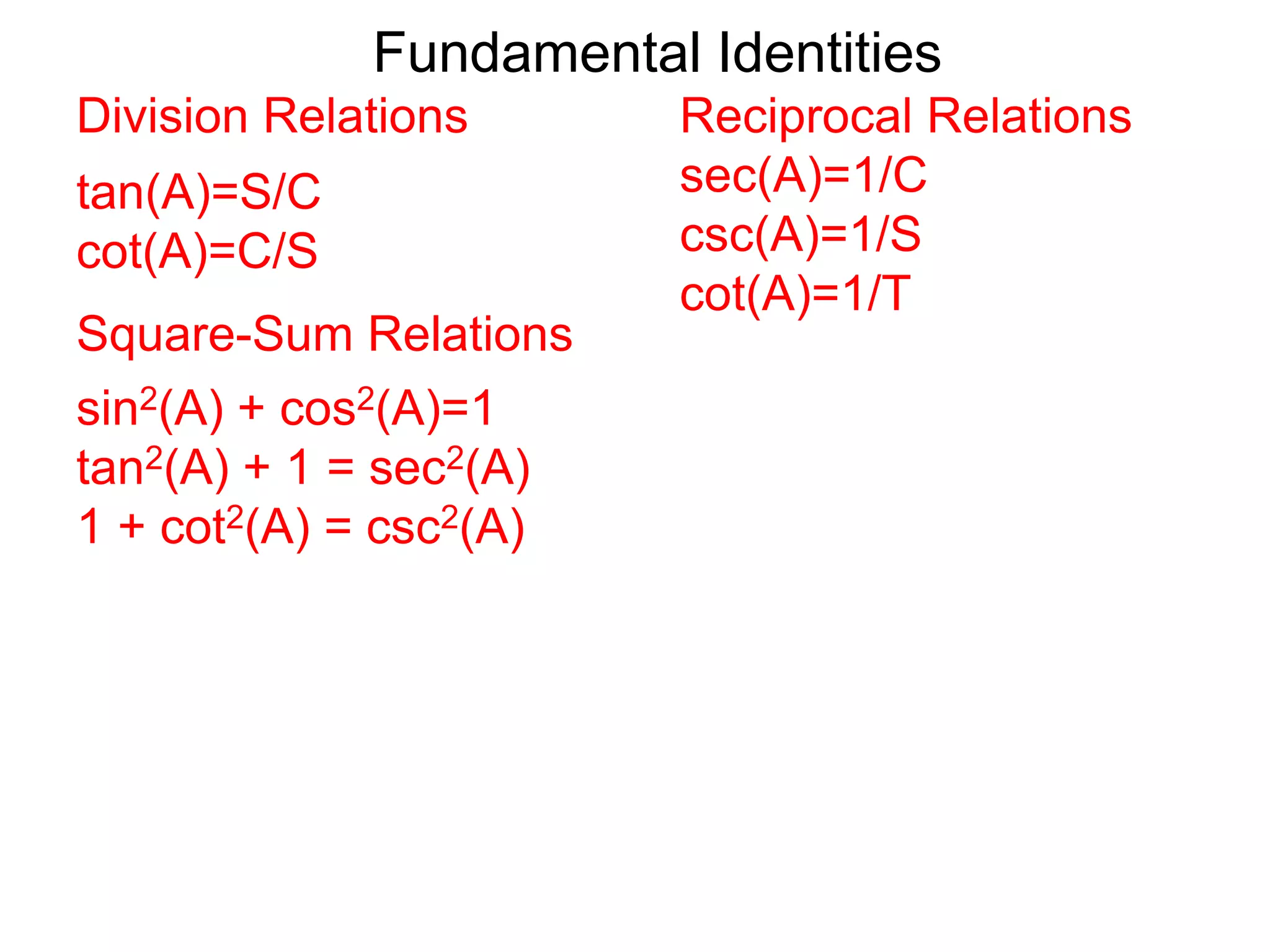 t3 analytic trigonometry and trig formulas | PPTX