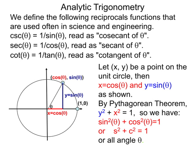 t3 analytic trigonometry and trig formulas | PPTX