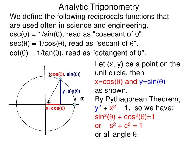t3 analytic trigonometry and trig formulas