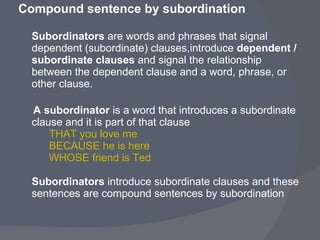4.4 compound sentence by_subordination | PPT