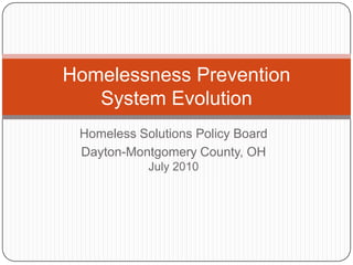 4.4 Creating a Homelessness Prevention System (Homeless Solutions ...