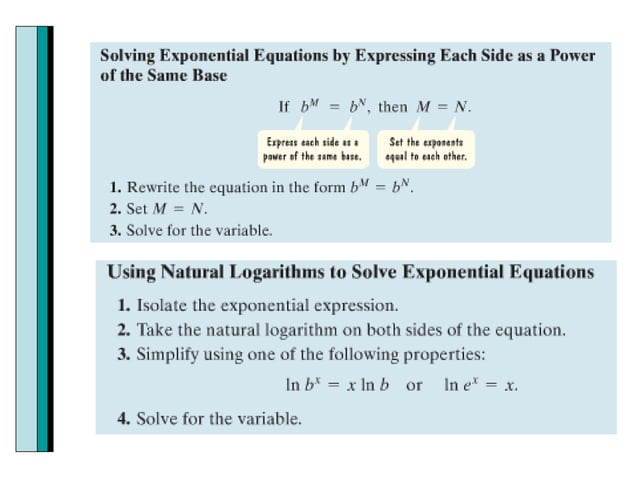 4 4 Exponential And Logarithmic Equations | PPT