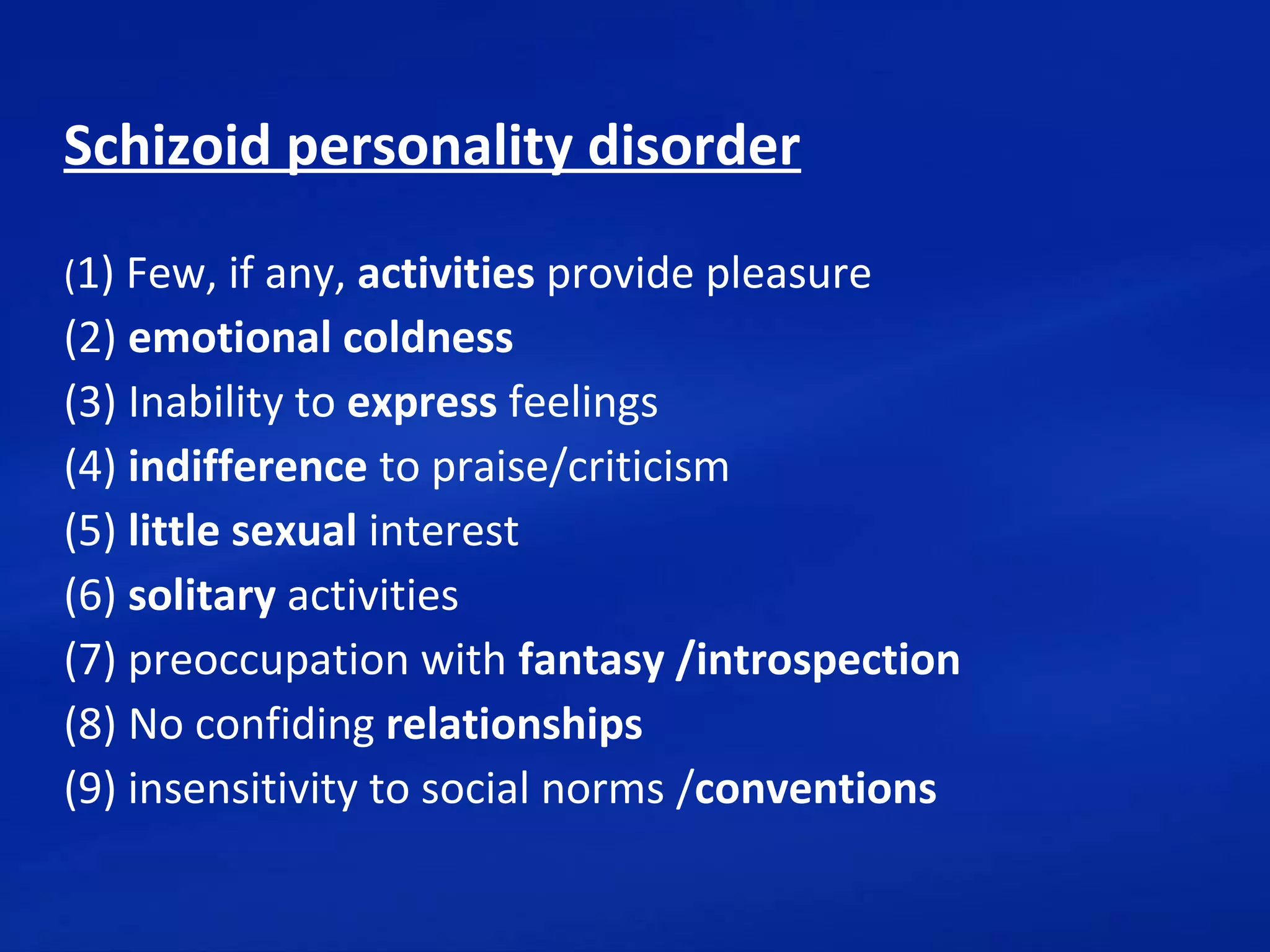 personality disorders classification | PPT