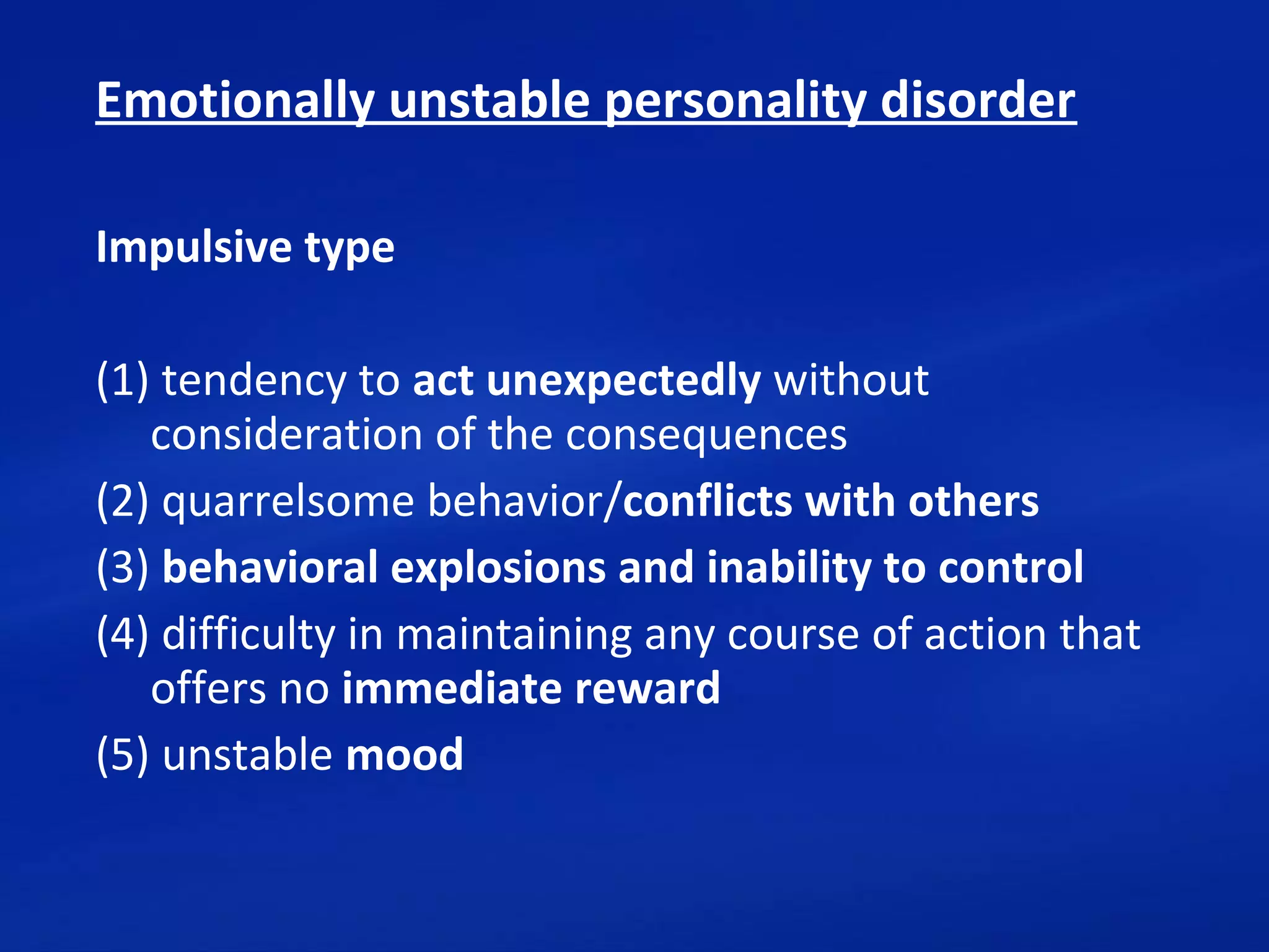personality disorders classification | PPT