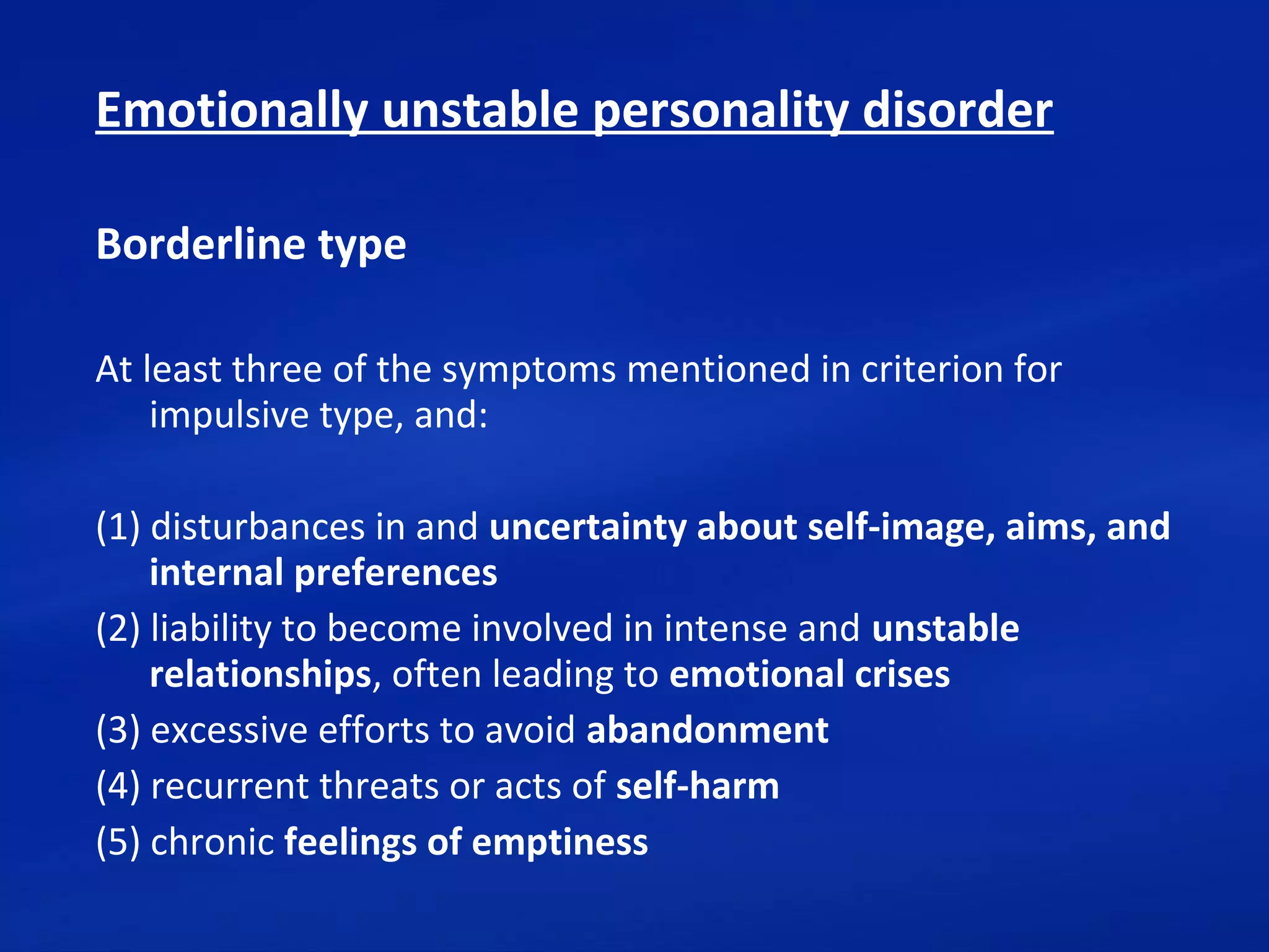 personality disorders classification | PPT