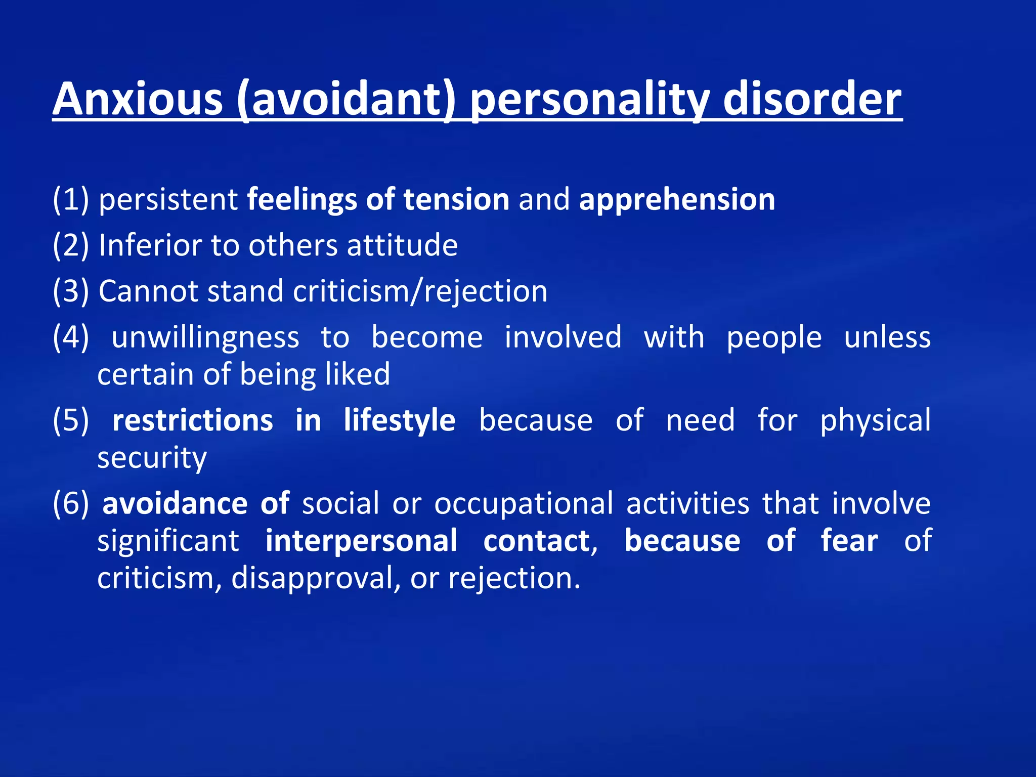 personality disorders classification | PPT