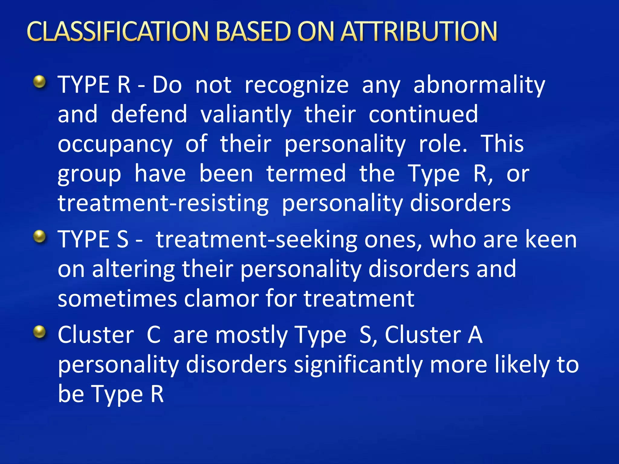 personality disorders classification | PPT
