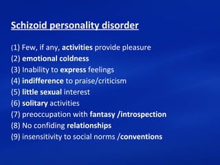 personality disorders classification | PPT