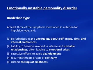 personality disorders classification | PPT