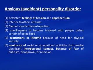 personality disorders classification | PPT