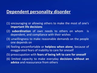 personality disorders classification | PPT
