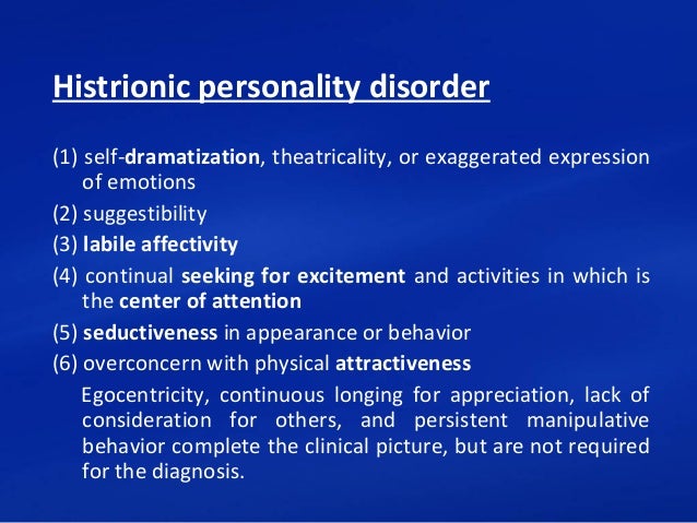 personality disorders classification