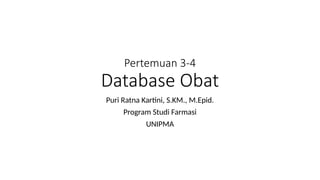 Database Obat Untuk Sistem Informasi Obat di Rumah Sakit | PPT