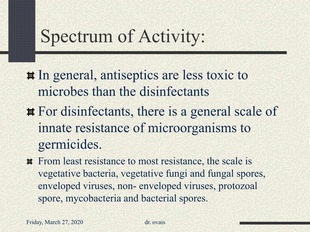antiseptics and disinfectants classification , mechanism of action | PPT