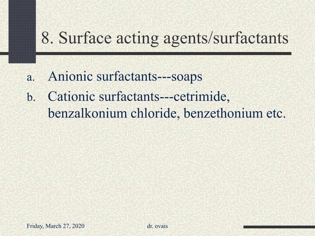 antiseptics and disinfectants classification , mechanism of action | PPT