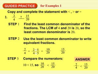 4.5 comparing fractions updated | PPT