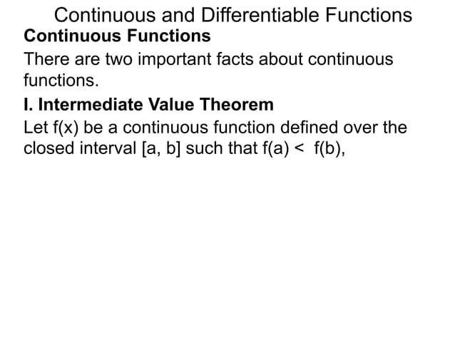 4 5 Continuous Functions And Differentiable Functions Pptx