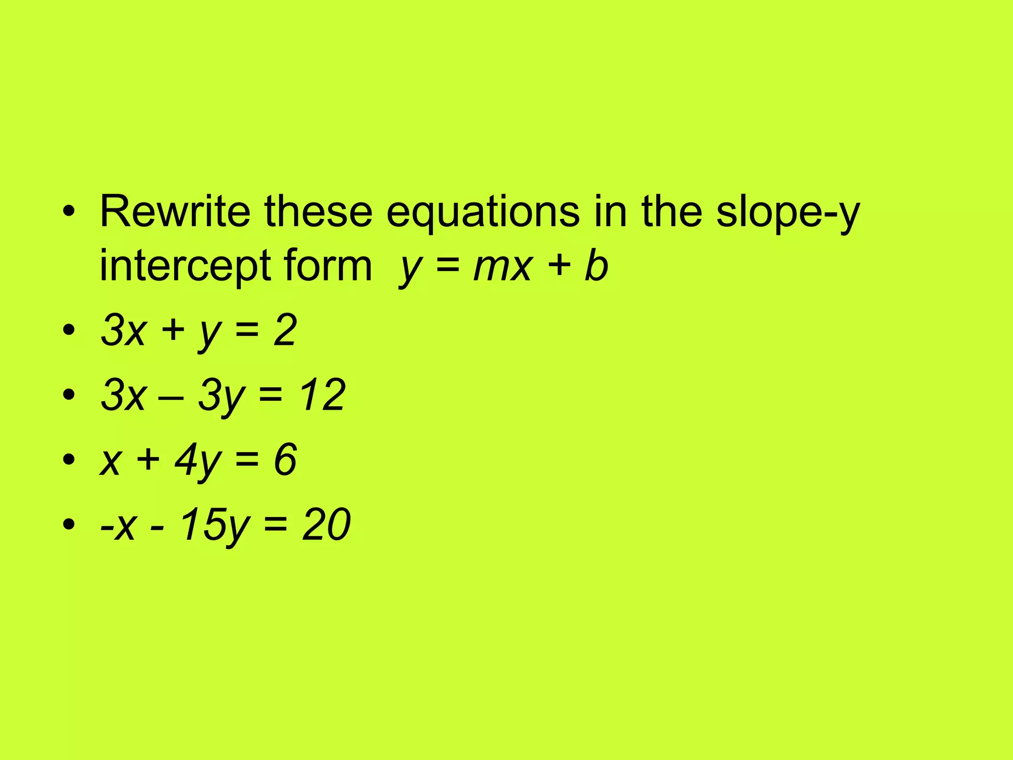4.5 graph using slope int form - day 1 | PPTX