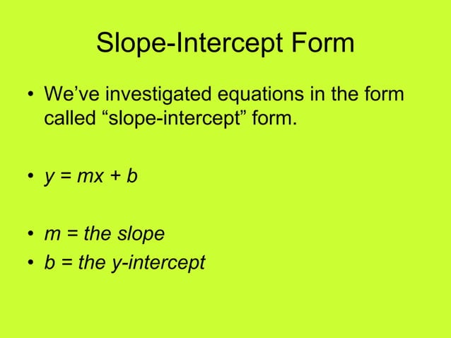 4.5 graph using slope int form - day 1 | PPT