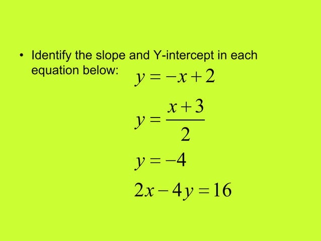 4.5 graph using slope int form - day 1 | PPT