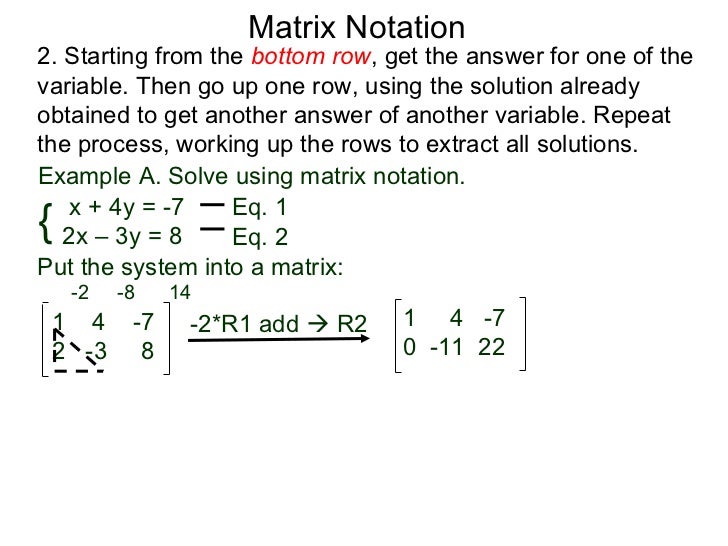 4.5 matrix notation