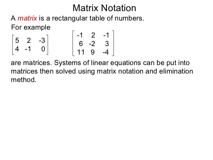 4.5 matrix notation