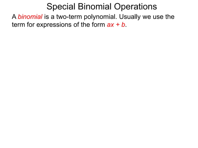 4 5special binomial operations | PPT