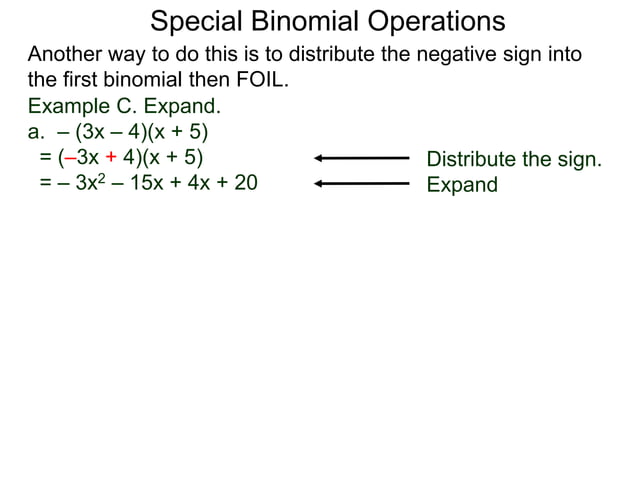 4 5special binomial operations | PPT