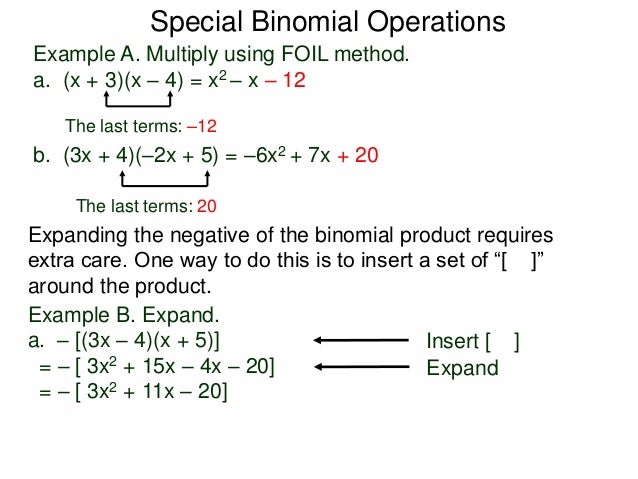 4 5special binomial operations