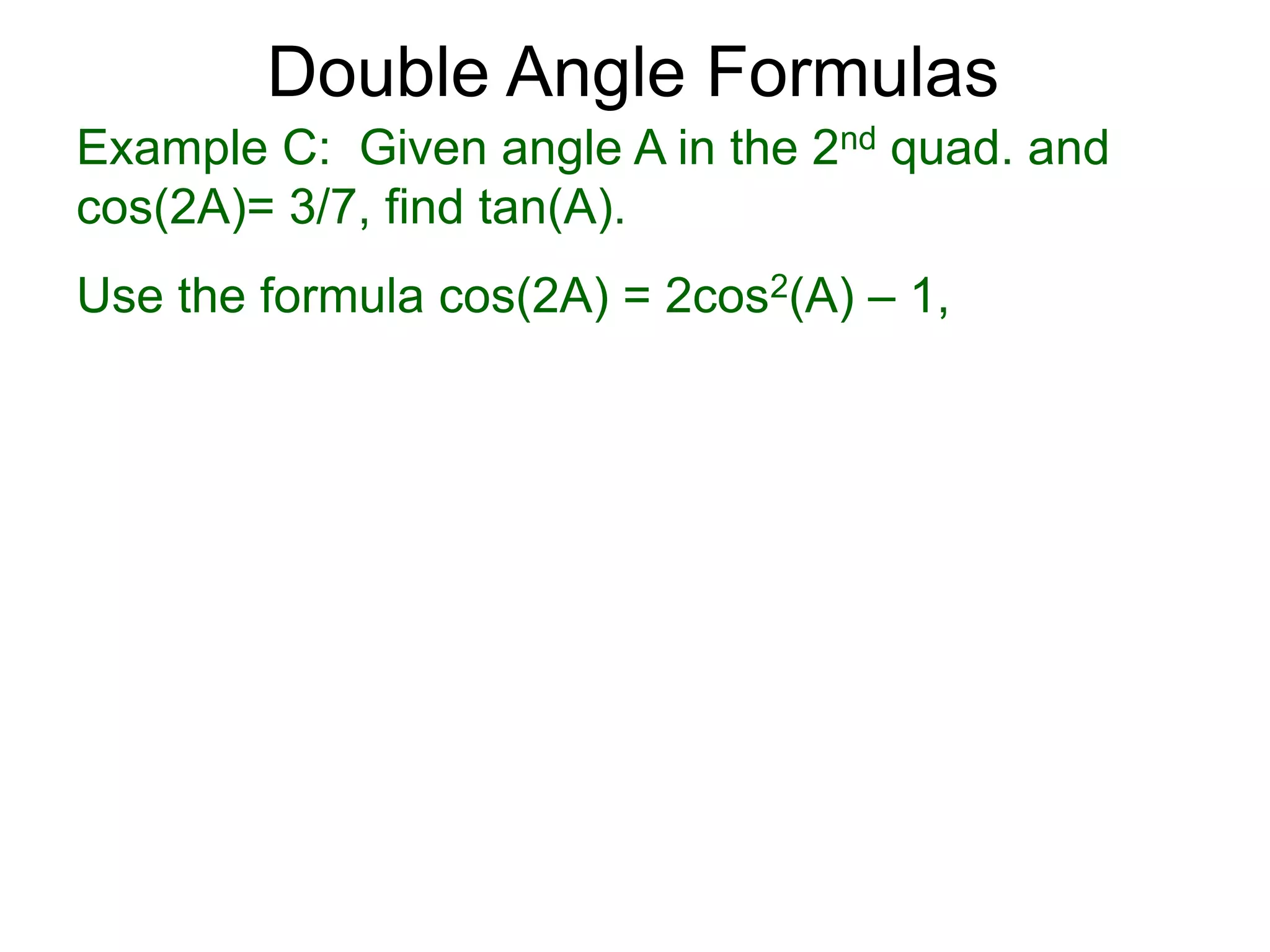 t4 sum and double half-angle formulas | PPTX