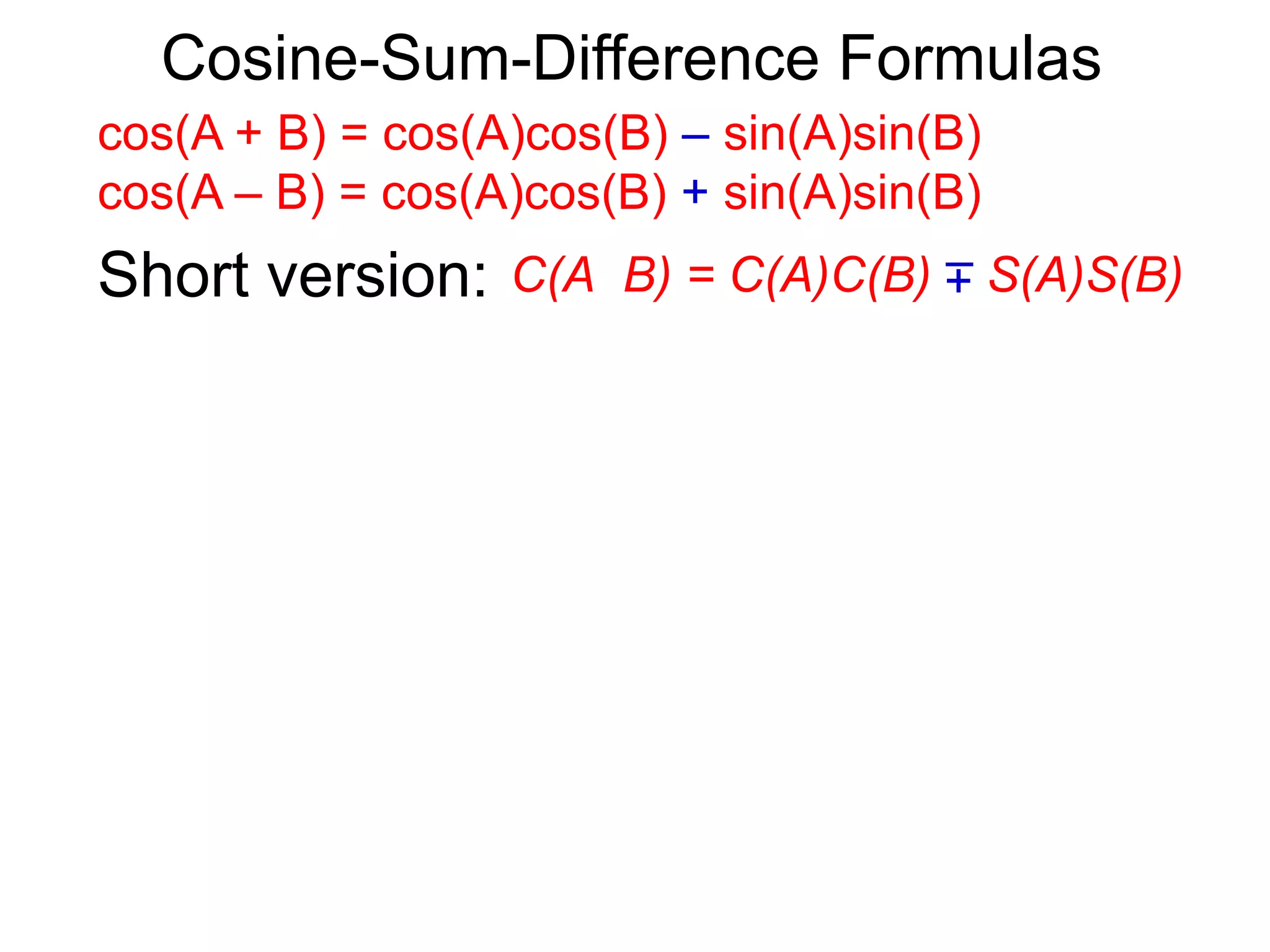 t4 sum and double half-angle formulas | PPTX