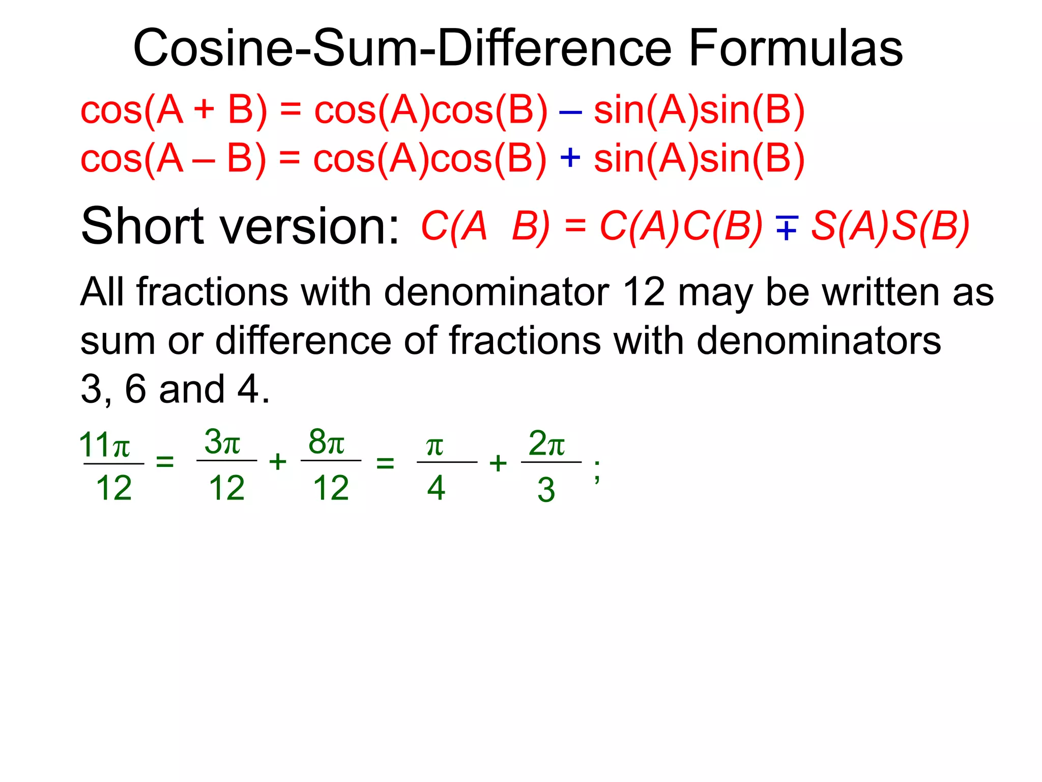 t4 sum and double half-angle formulas | PPTX