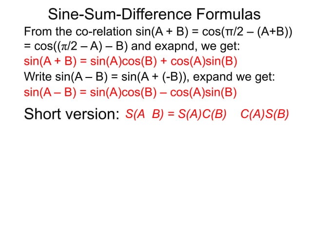t4 sum and double half-angle formulas | PPTX