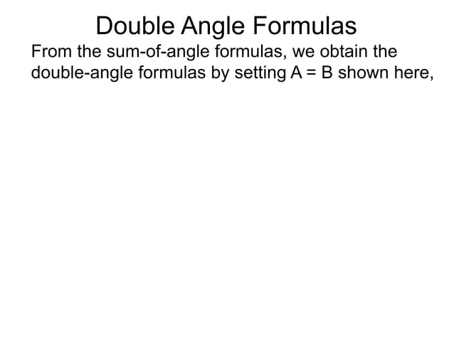 t4 sum and double half-angle formulas | PPTX