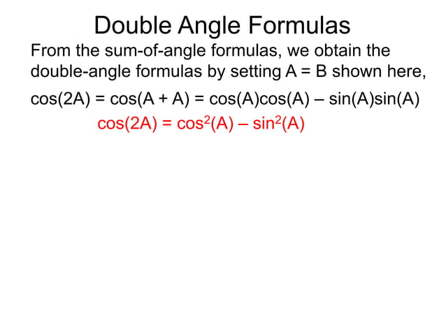 t4 sum and double half-angle formulas | PPTX