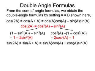 t4 sum and double half-angle formulas | PPTX