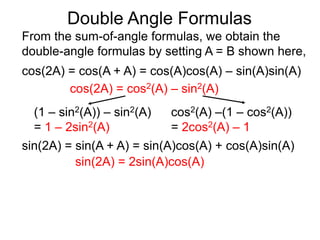 t4 sum and double half-angle formulas | PPTX