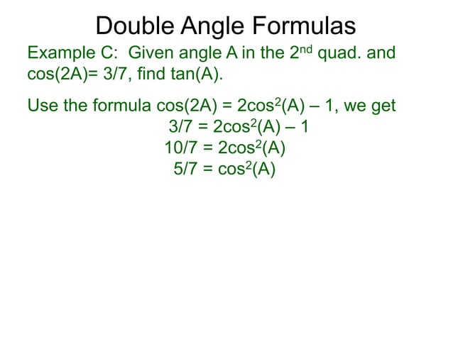 t4 sum and double half-angle formulas | PPTX