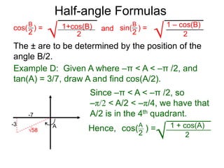 t4 sum and double half-angle formulas | PPTX
