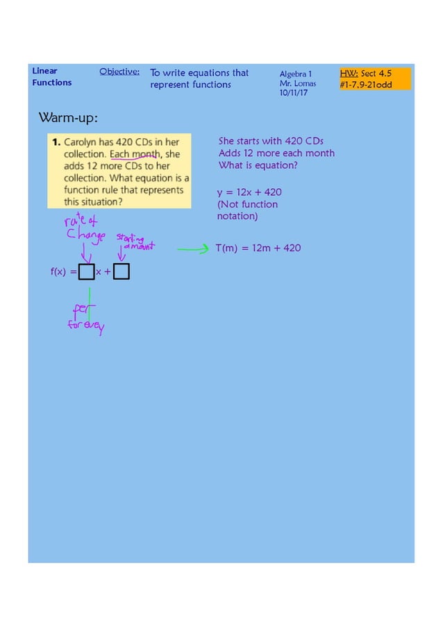 4 5 writing a function rule | PDF