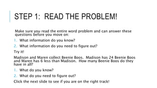 Drawing a Picture to Solve a Word Problem | PPTX | Homework and Study ...