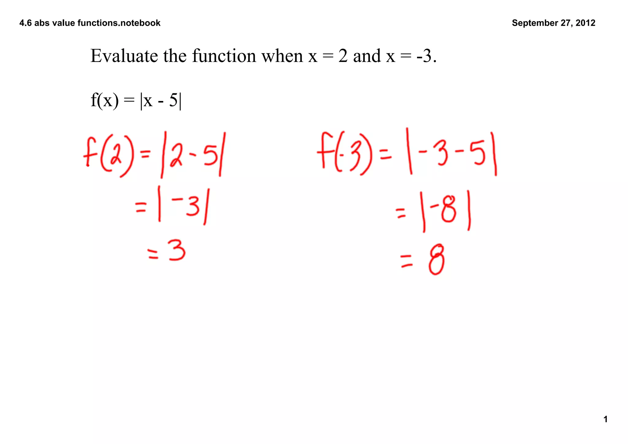 4.6 graphing absolute value functions | PDF