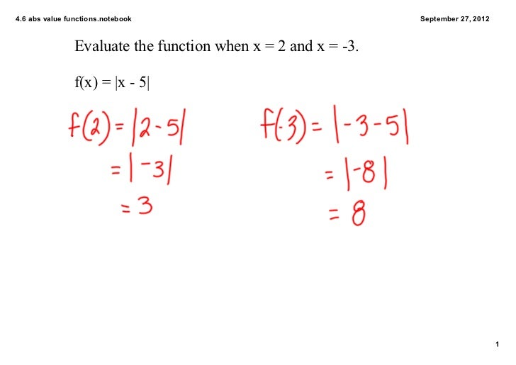 4.6 graphing absolute value functions