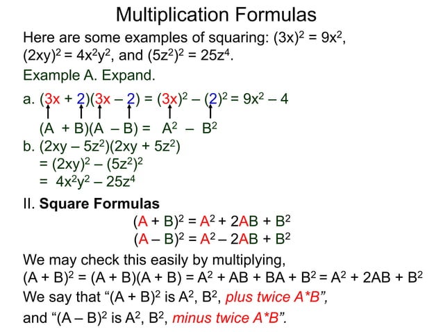 4 6multiplication formulas | PPT