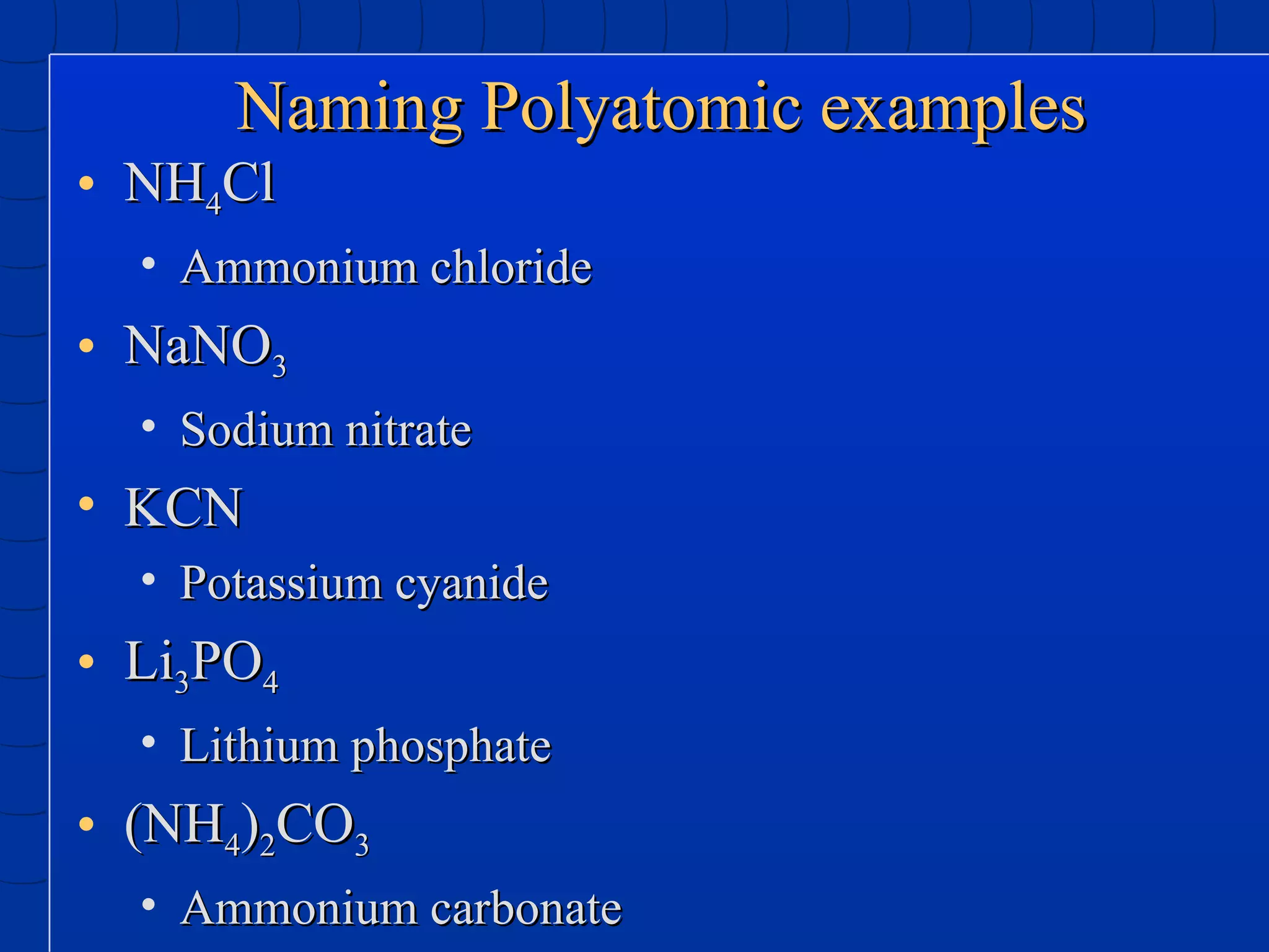 4-6 Naming Ionic Compounds | PPT
