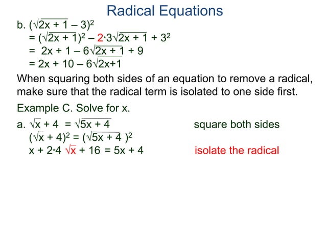 4 6 radical equations-x | PPT