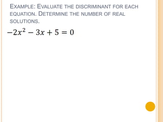 4.7 The Quadratic Formula | PPTX
